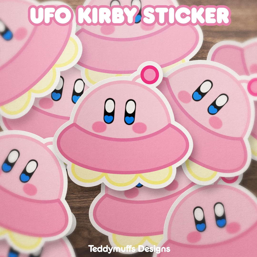 UFO Kirby Sticker | Vinyl Sticker | Poyo | Video Game - Etsy