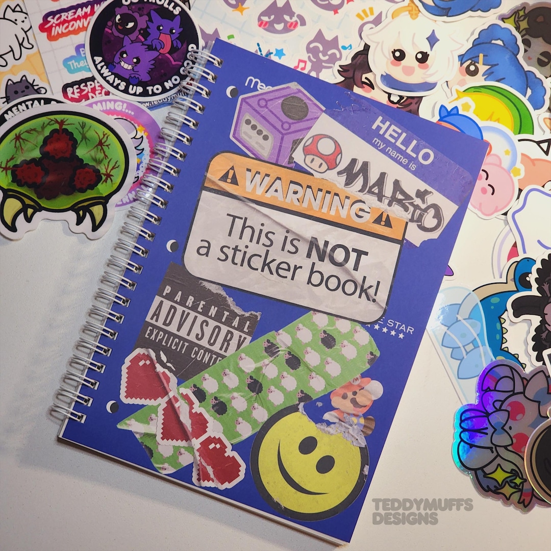 Sticker Bomb Sticker Book | Reusable | A5 | Notebook | Sticker ...