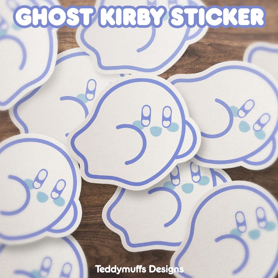 Ghost Kirby Sticker | Vinyl Sticker | Poyo | Video Game - Etsy