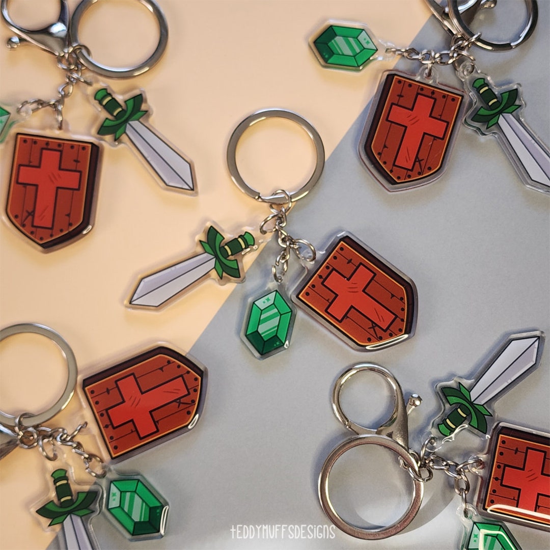 Legend of Zelda Keychain LOZ Acrylic Charm 3 Charms Rupee Gift - Etsy