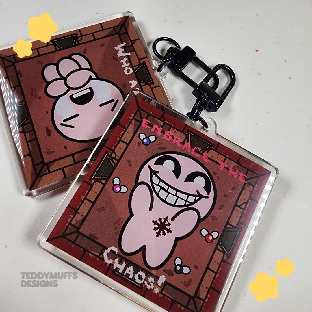 Isaac Keychain | Embrace the Chaos! | Acrylic Charm | Binding Isaac | 3 ...