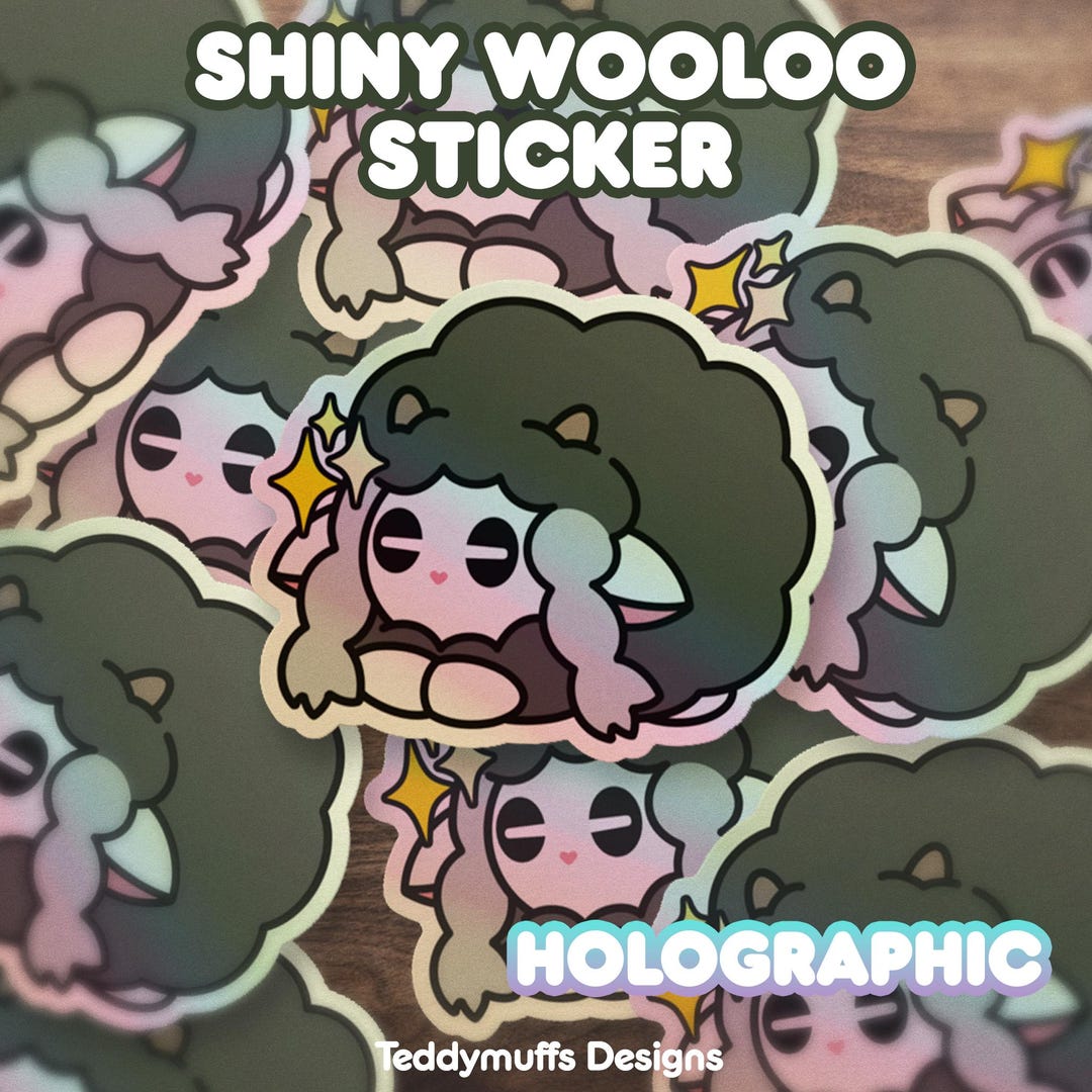 Shiny Wooloo Sticker | Holographic | Vinyl Sticker | Video Game | PKMN ...