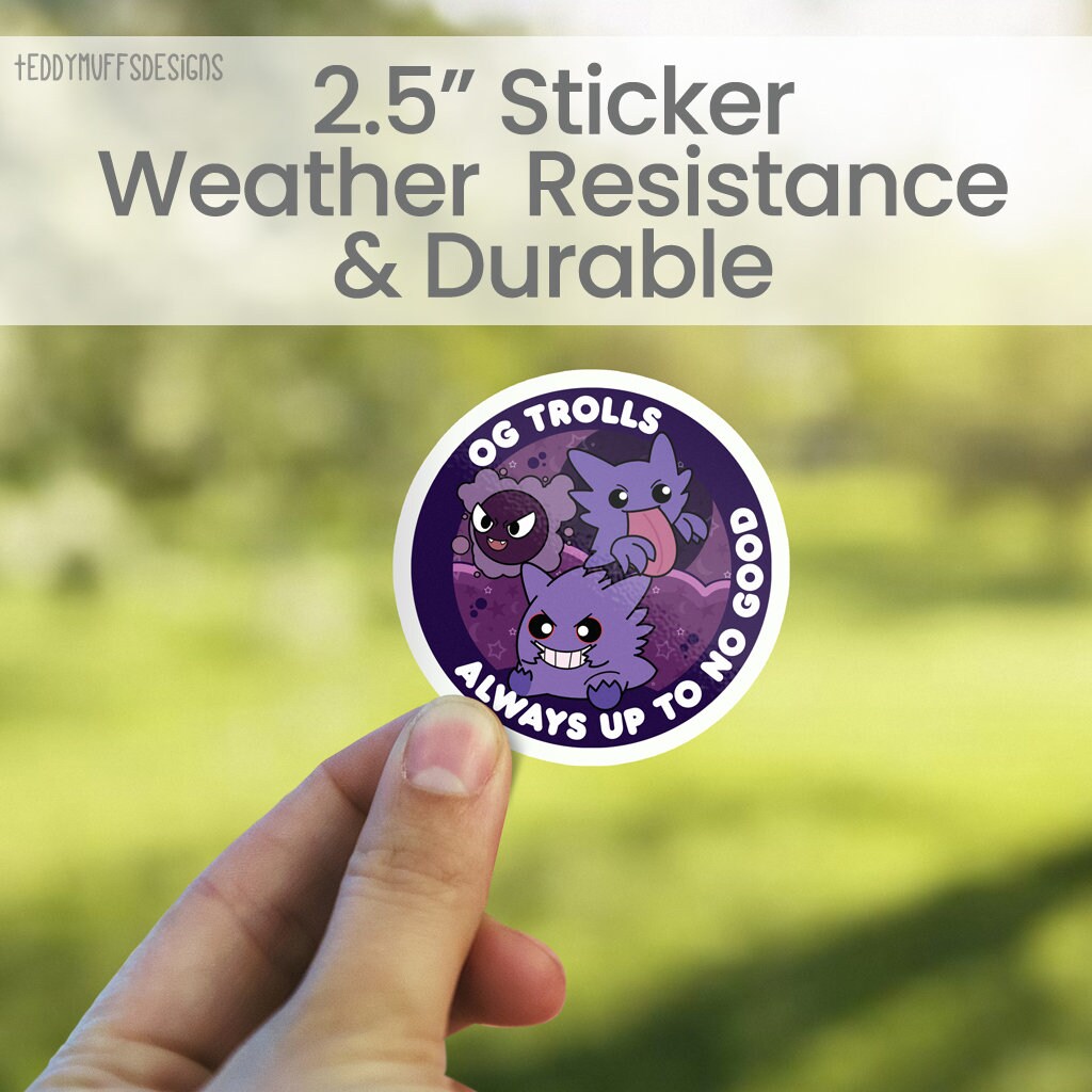 Gengar Haunter Gastly Sticker Vinyl Sticker Pokemon - Etsy