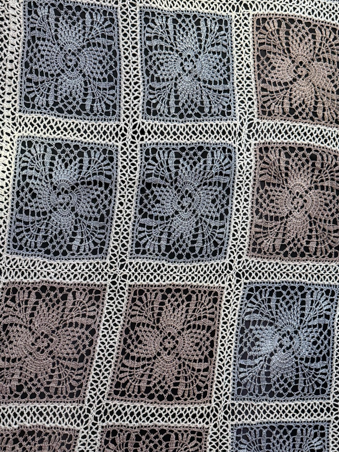 Two-tone Square Crochet Tablecloth Handmade - Etsy