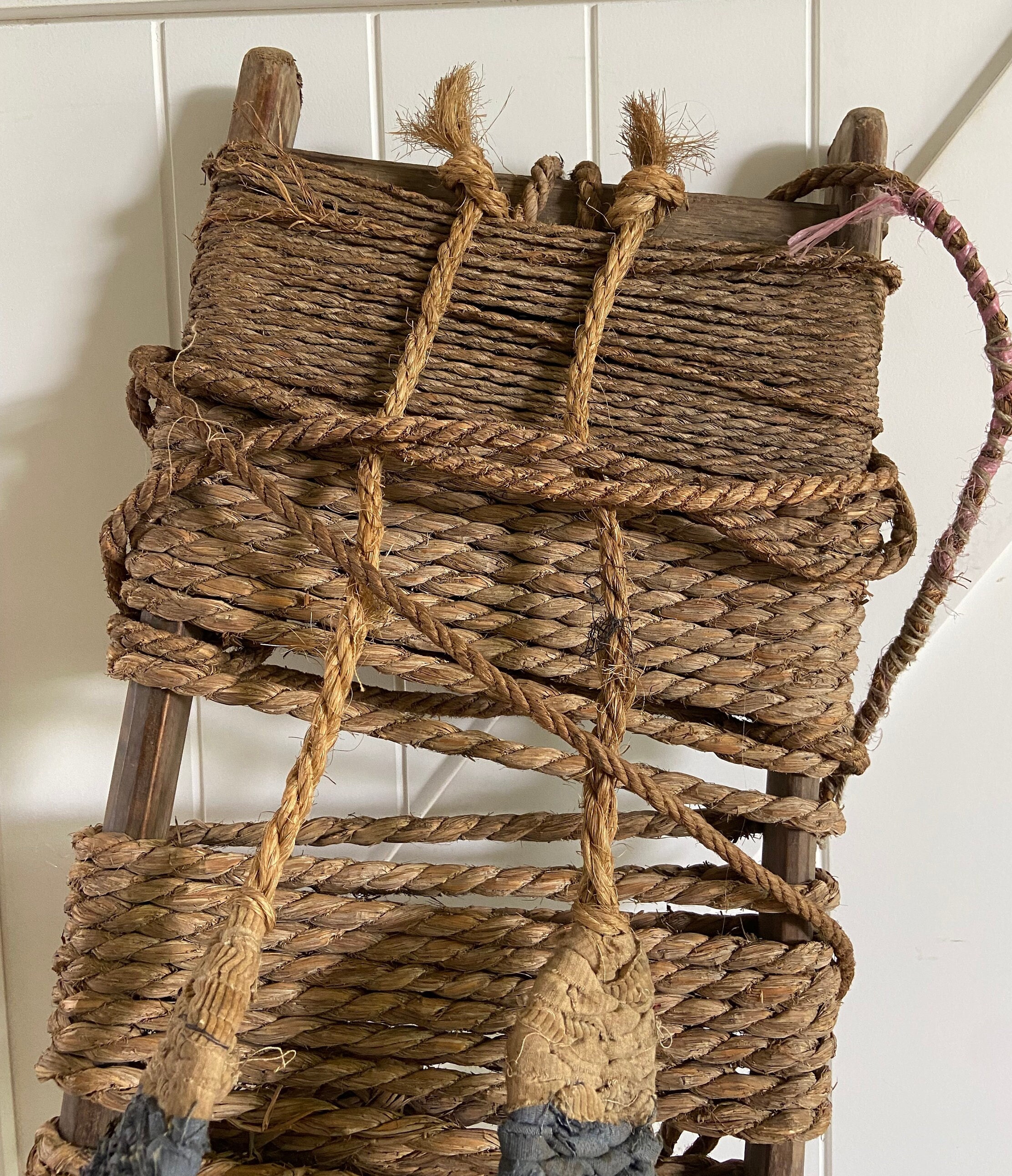 Antique Japanese Porter Wood and Rope Backpack - Etsy