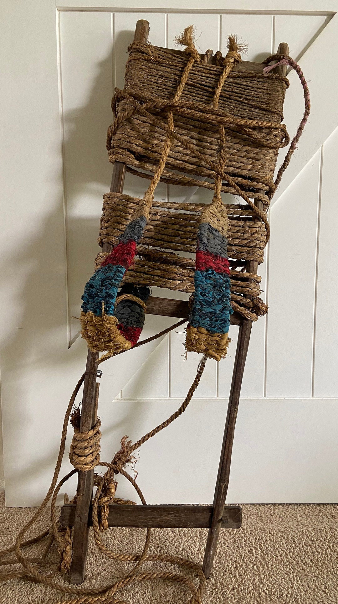 Antique Japanese Porter Wood and Rope Backpack - Etsy