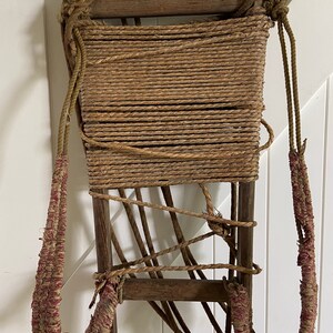 Antique Japanese Wood and Rope Backpack - Etsy