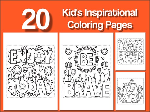 20 Kid's Inspirational Quotes Coloring Pages | Etsy