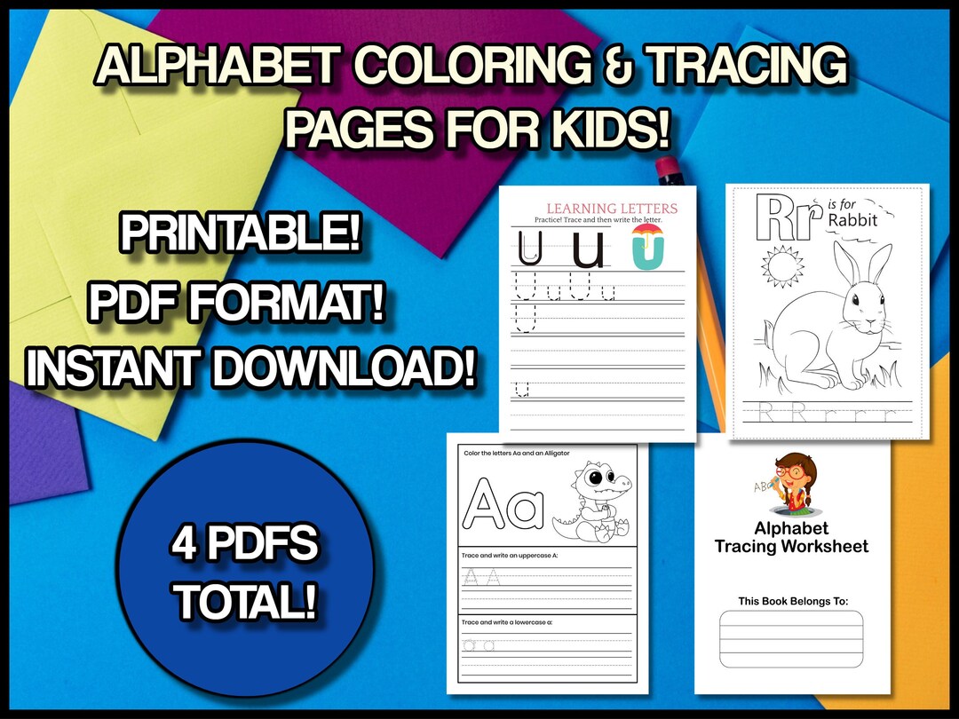 Alphabet Coloring-tracing Pages for Kids - Etsy