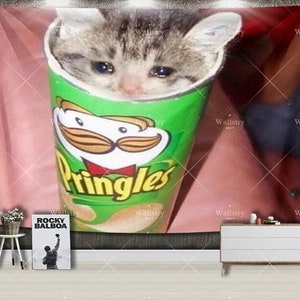 Cat Meme Tapestry Hippie, Wall Hanging, Gimic, Joke, Birthday Present ...