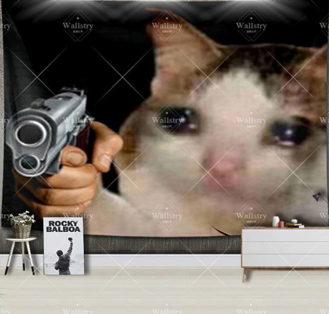 Cat Meme Tapestry Hippie, Wall Hanging, Gimic, Joke, Birthday Present ...