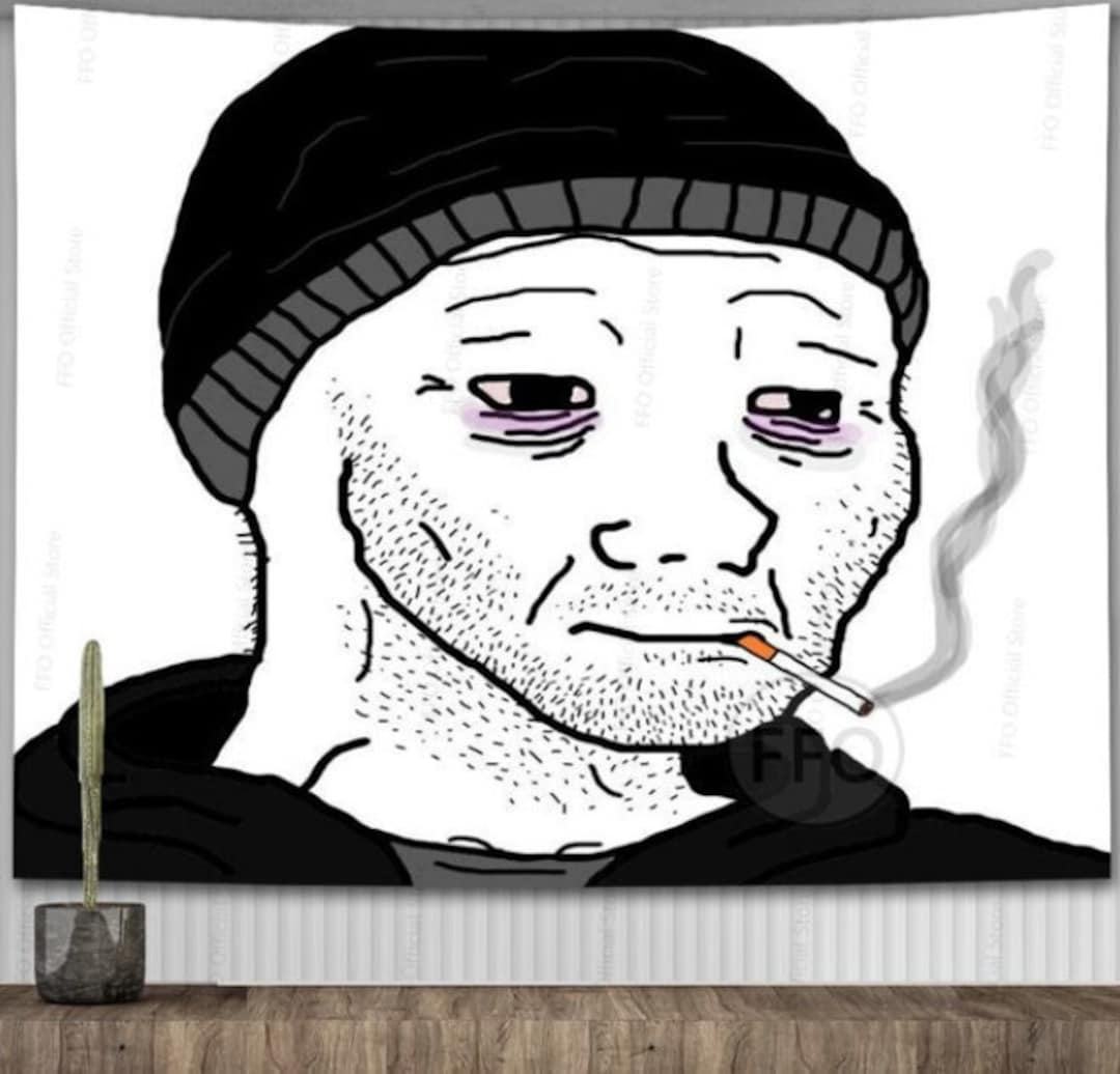 Smoking Man Tapestry Meme, Hippie, Wall Hanging, Gimic, Joke, Gift ...