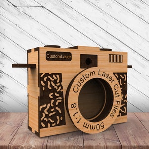 Wooden Camera Puzzle 3D Toy Glowforge Svg Laser Cut Dxf Xtool D1 CNC ...