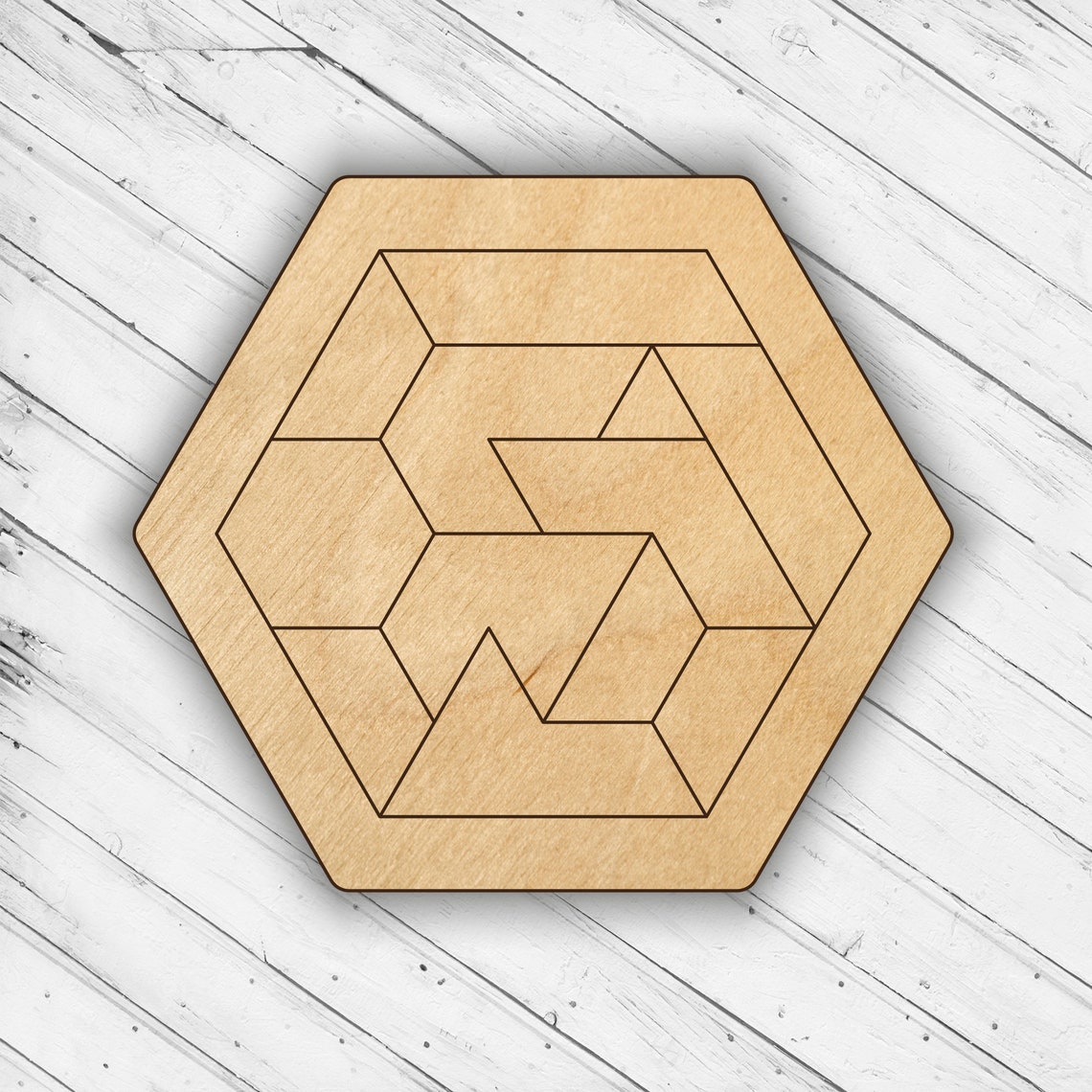 Wooden Hexagon Educational Puzzle Toys Jigsaw Laser Cut Dxf | Etsy