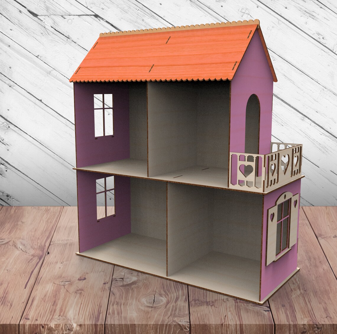 Wooden Doll House Puzzle 3D Toy Glowforge Svg Laser Cut Dxf Xtool D1 ...