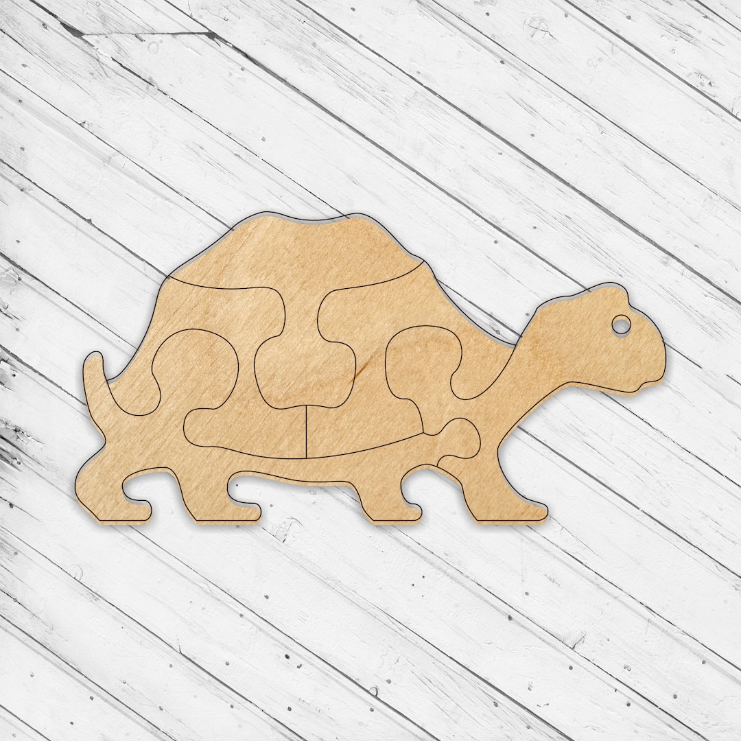 Wooden Turtle Puzzle Jigsaw Glowforge Svg Laser Cut Dxf Xtool D1 CNC ...
