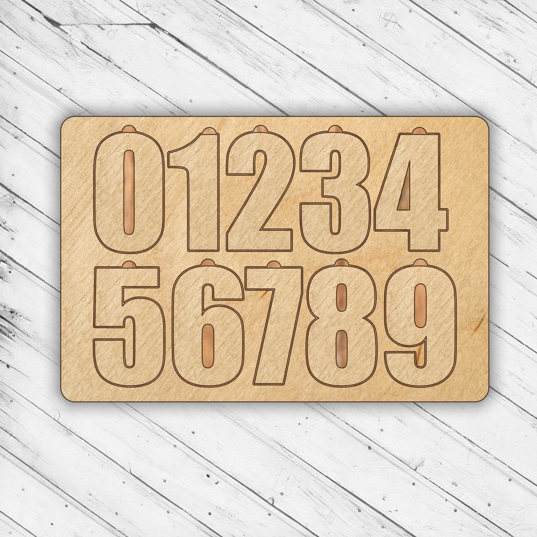 Wooden Number Educational Toy Jigsaw Laser Cut Dxf Glowforge Svg CNC ...