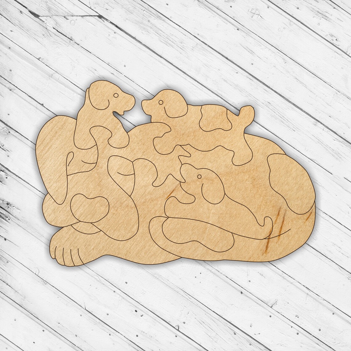 Wooden Dog Puzzle Jigsaw Glowforge Svg Laser Cut Dxf Xtool D1 CNC ...