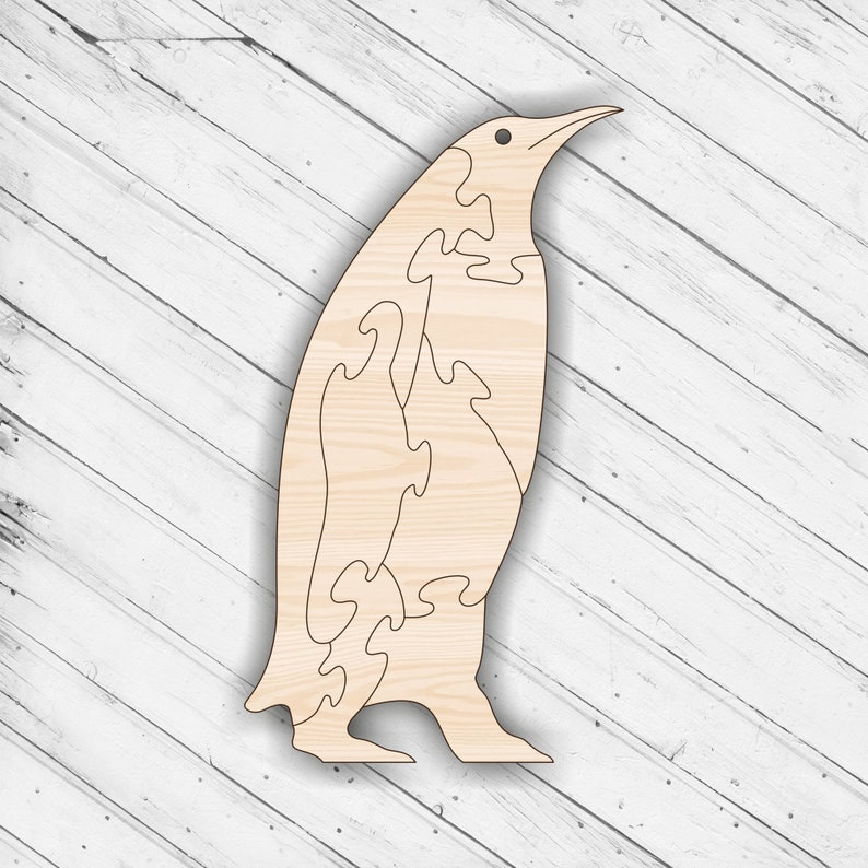 Wooden Penguin Puzzle Jigsaw Glowforge Svg Laser Cut Dxf Xtool D1 CNC ...