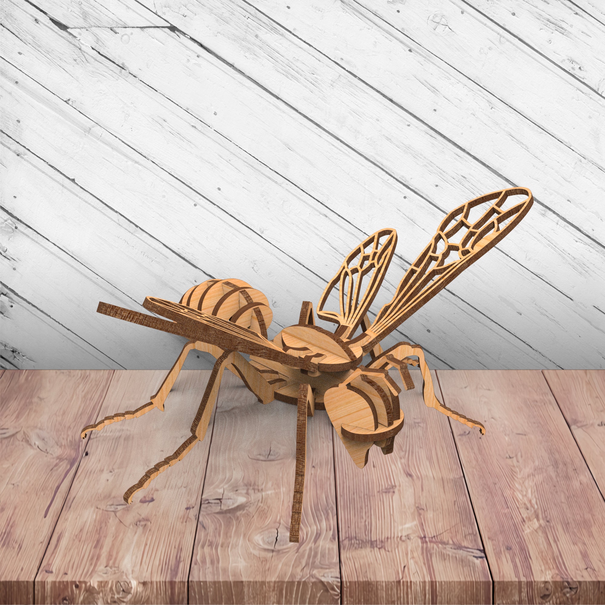 Wooden Bee Puzzle 3D Toy Glowforge Svg Laser Cut Dxf Xtool D1 CNC ...