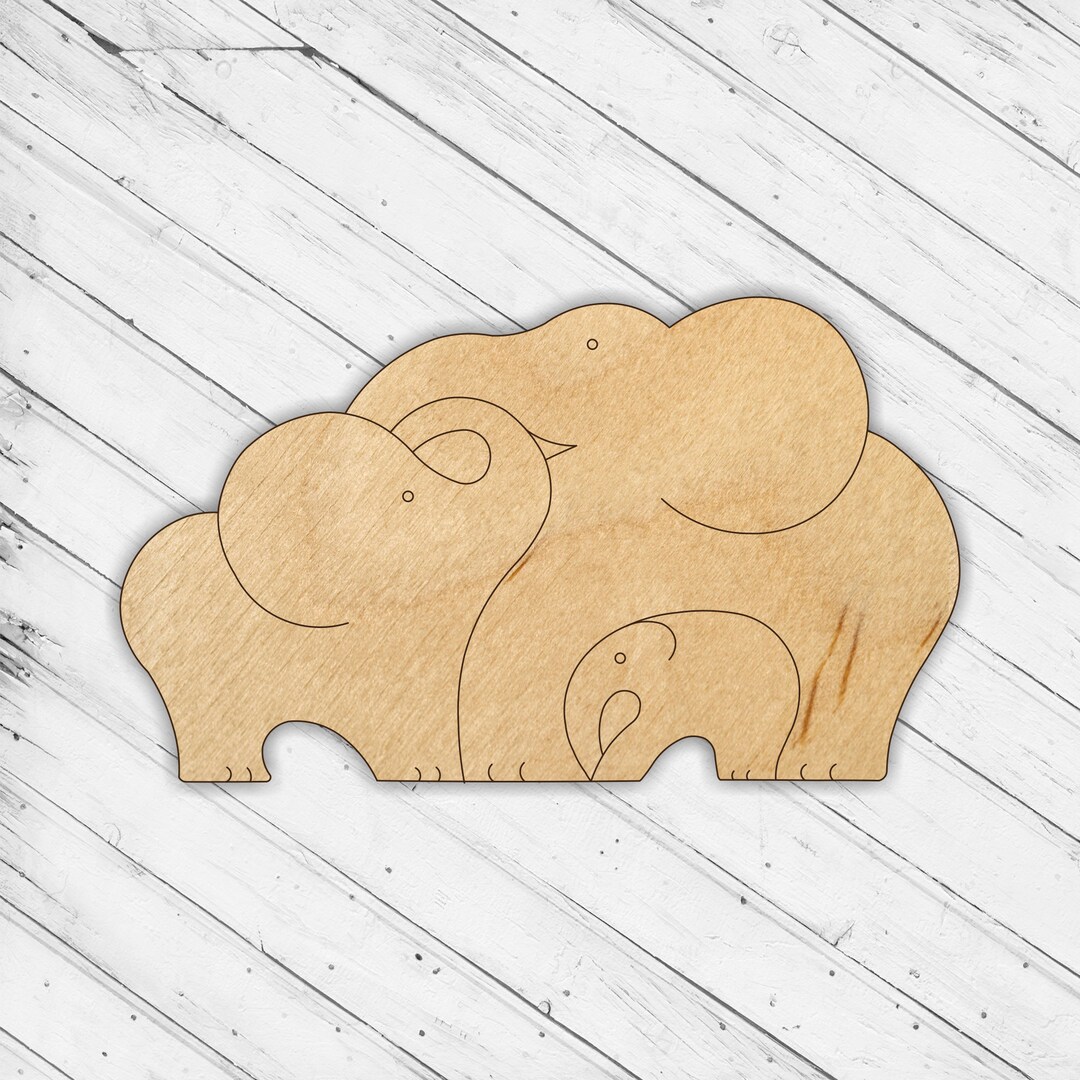 Wooden Elephant Puzzle Jigsaw Glowforge Svg Laser Cut Dxf Xtool D1 CNC ...