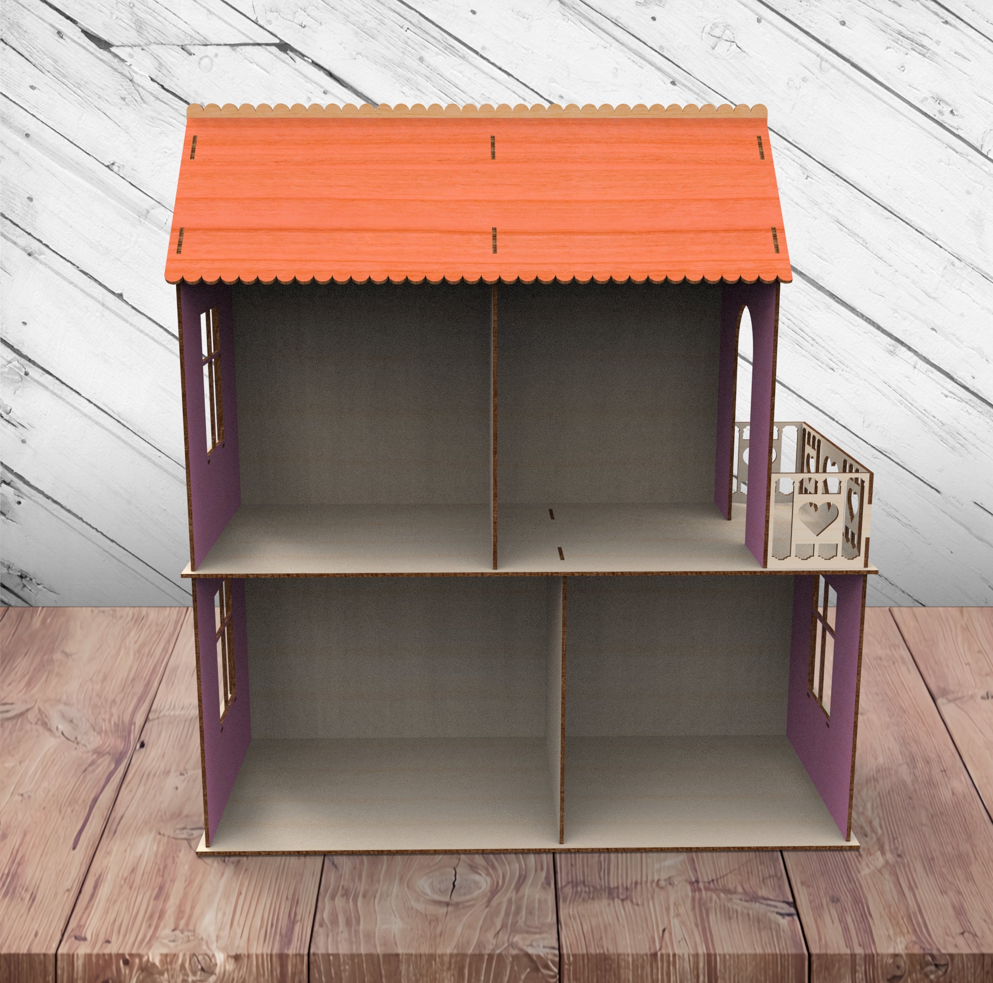 Wooden Doll House Puzzle 3D Toy Glowforge Svg Laser Cut Dxf Xtool D1 ...