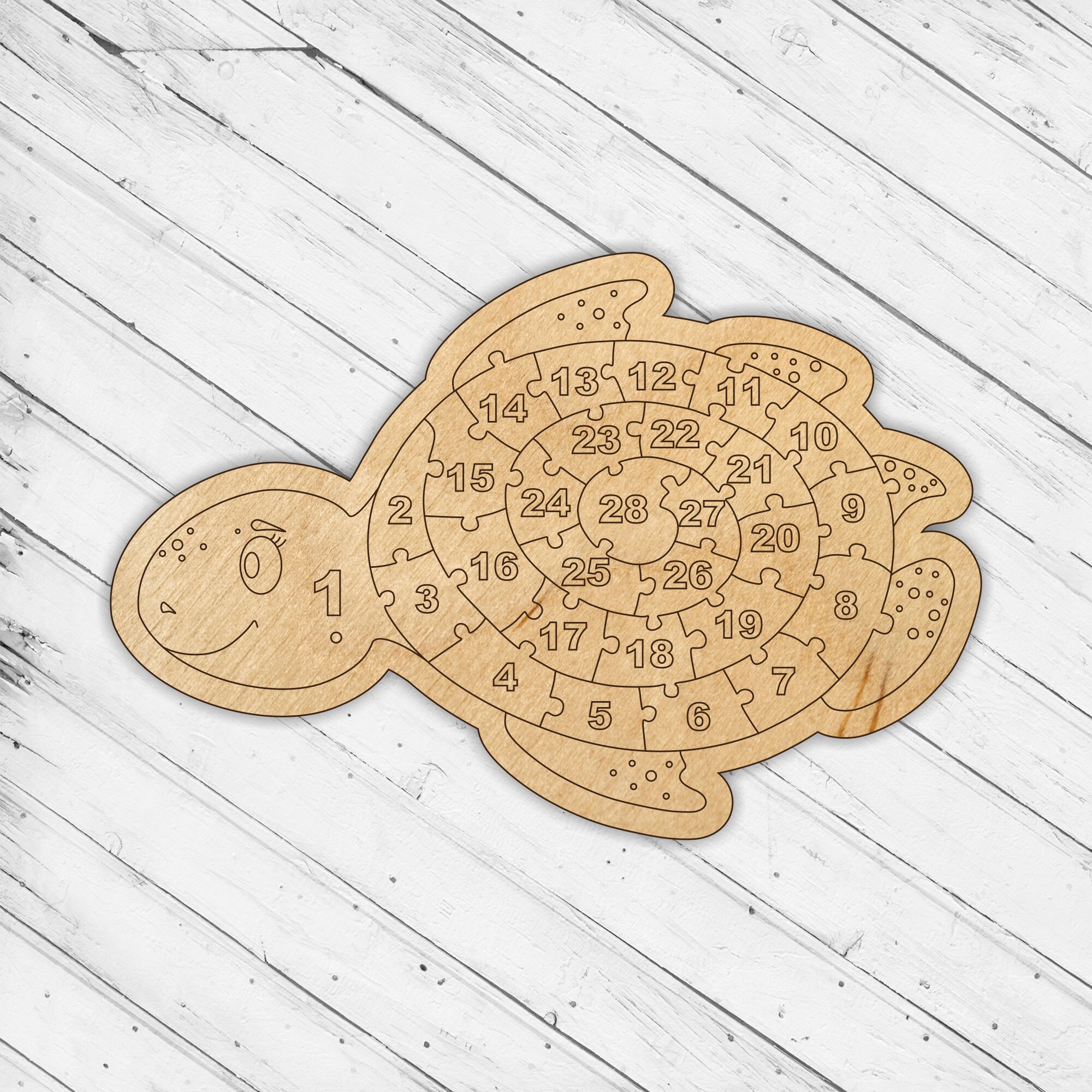 Wooden Turtle Educational Toy Jigsaw Puzzle Laser Cut Dxf Glowforge Svg ...