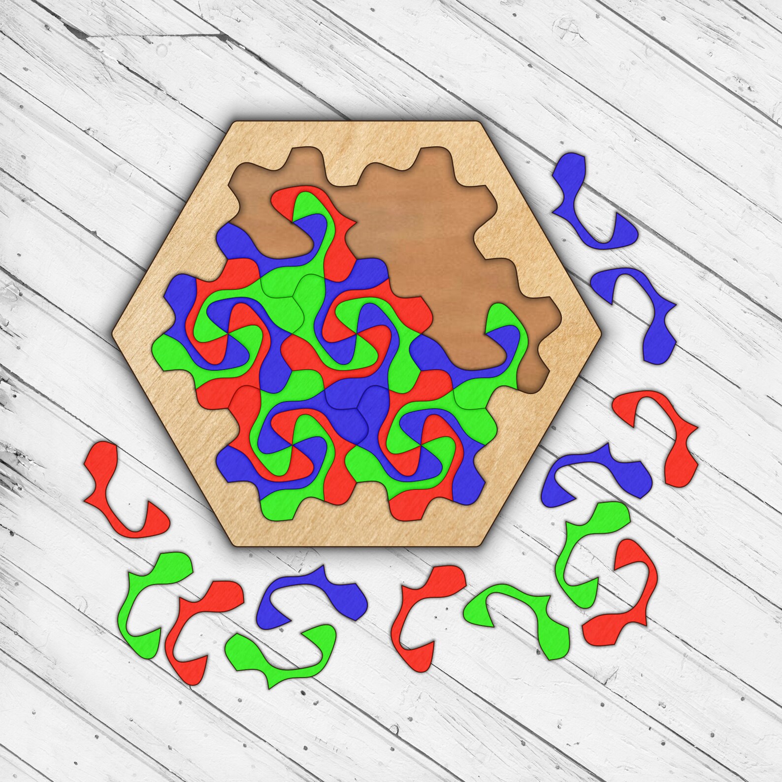 Wooden Symmetrical Educational Puzzle Toys Jigsaw Laser Cut Dxf ...