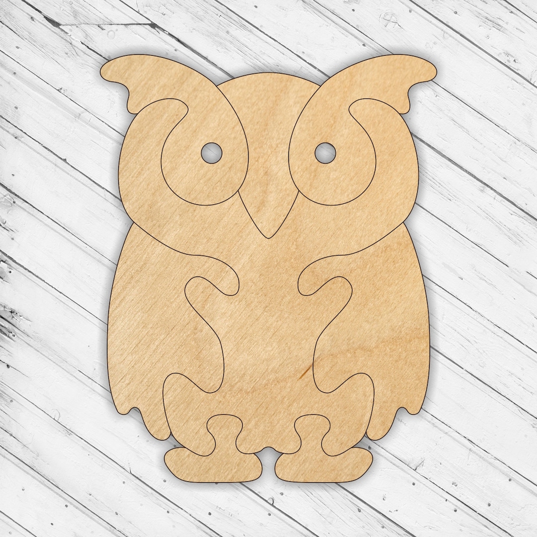 Wooden Owl Puzzle Jigsaw Glowforge Svg Laser Cut Dxf Xtool D1 CNC ...