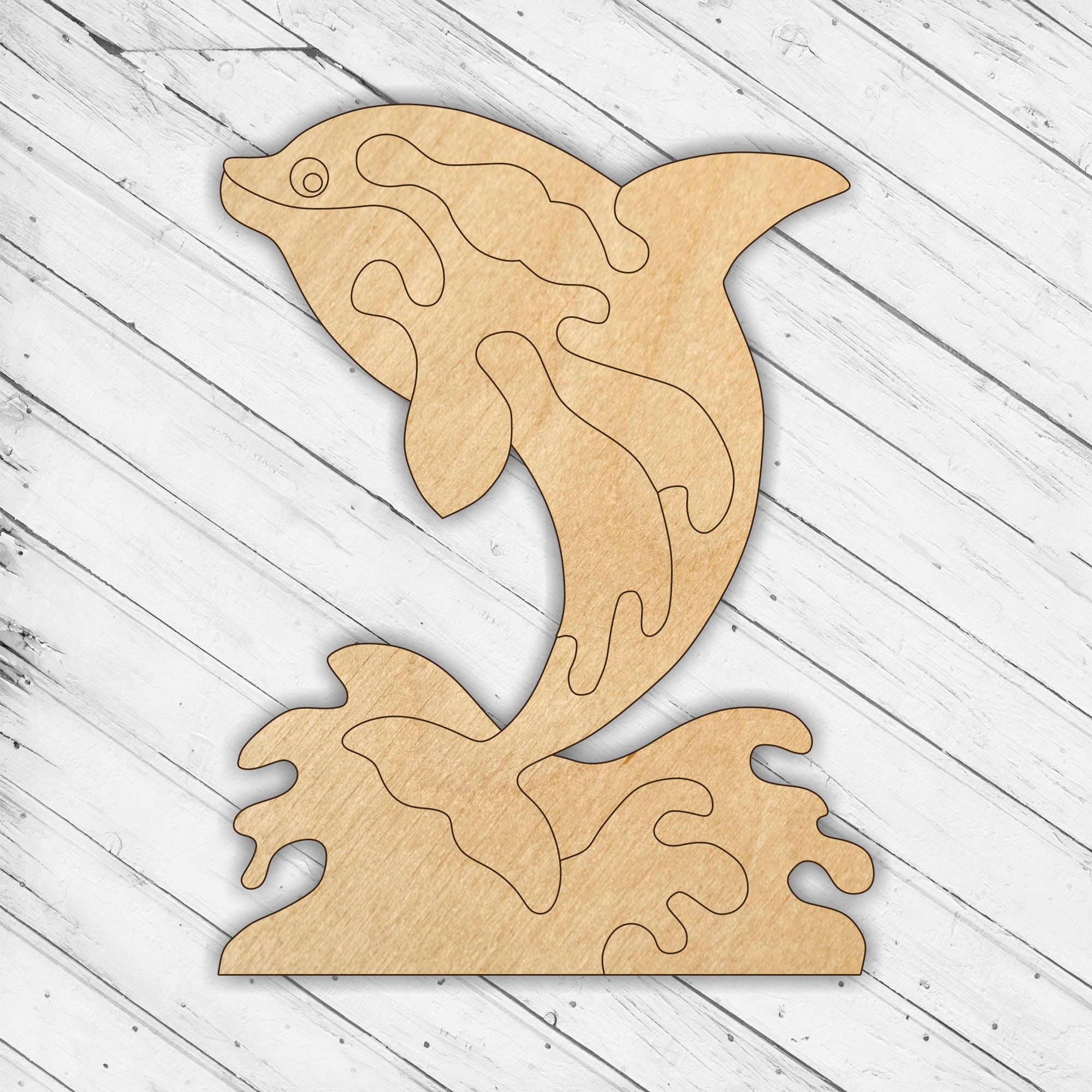 Wooden Dolphin Puzzle Jigsaw Glowforge Svg Laser Cut Dxf Xtool D1 CNC ...
