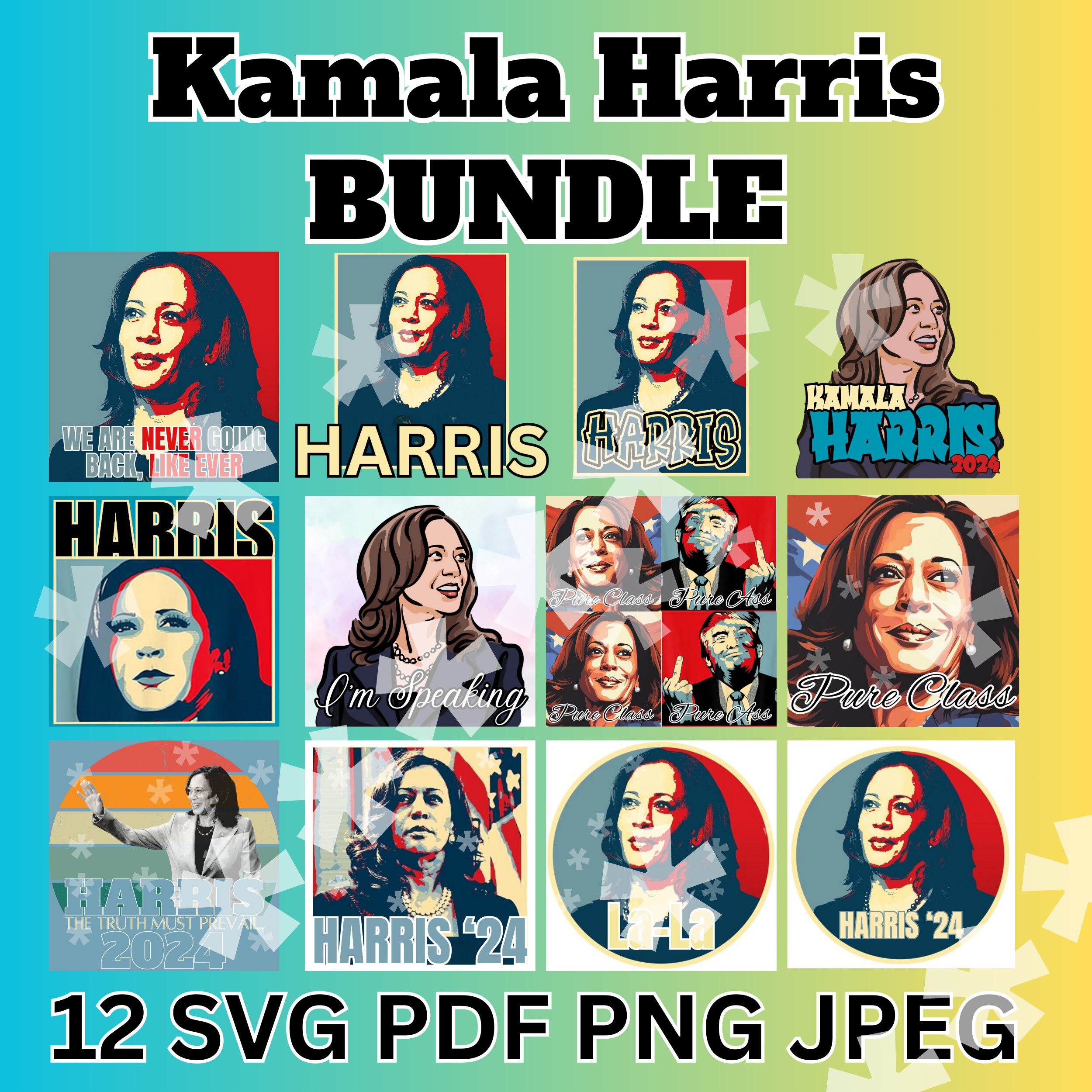 Kamala Harris 2024 Png Bundle L Kamala 2024 Png President Election ...