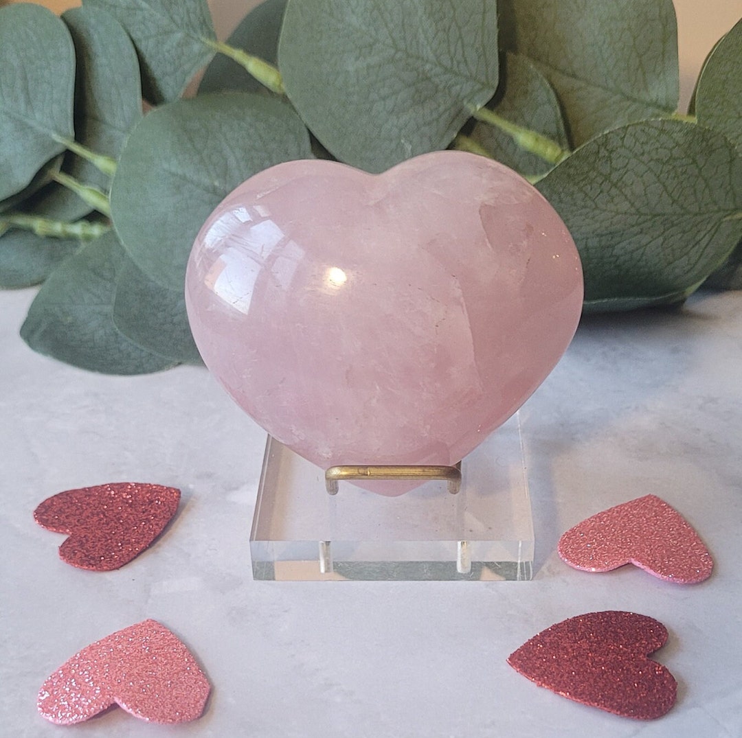Natural Rose Quartz Crystal Heart - Perfect Gift for Love, Self-love ...