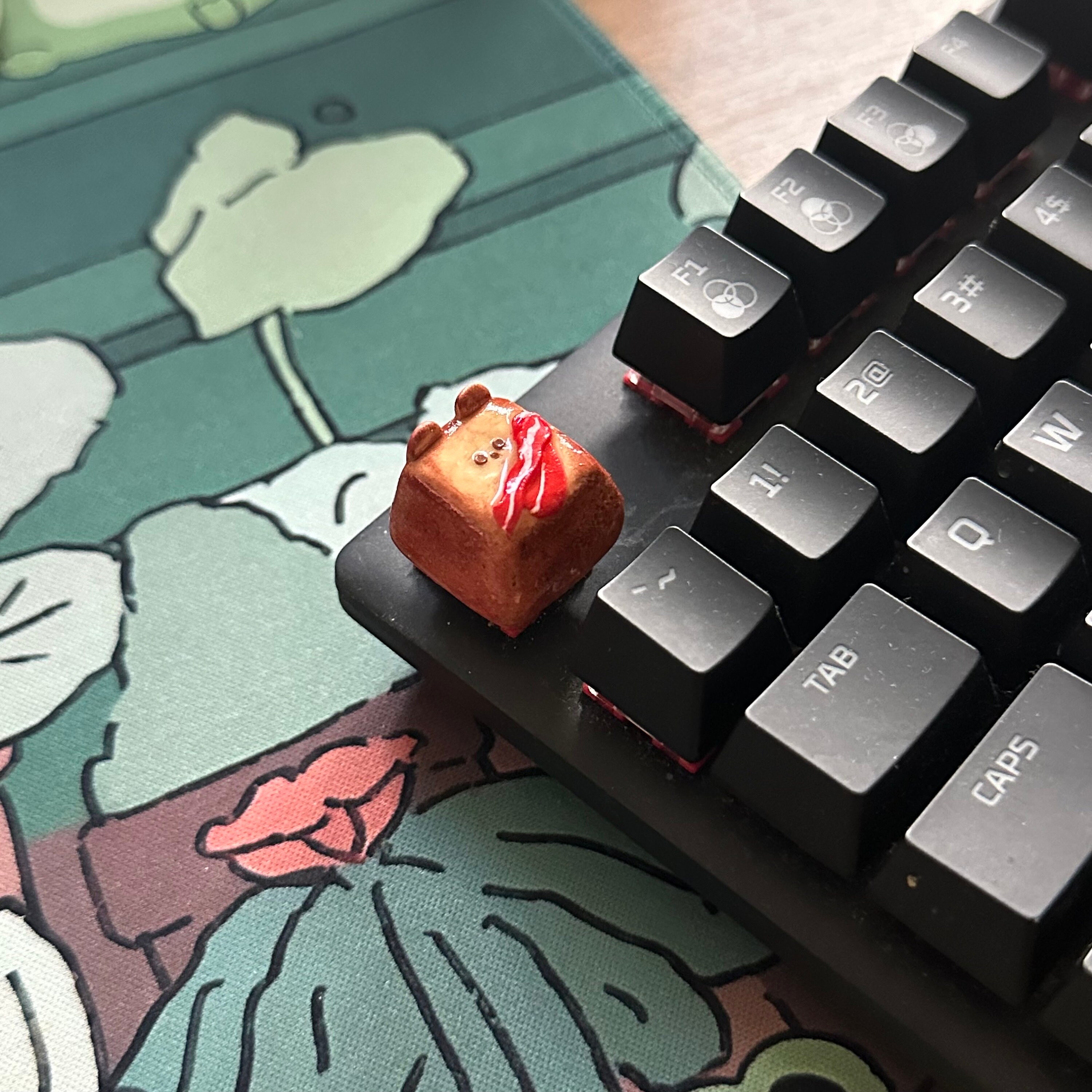Cute Artisan Bear Toast Keycaps - Etsy