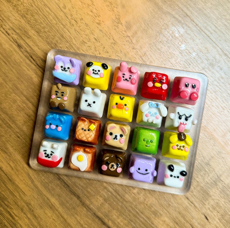 Cute Artisan Polymer Clay Keycap Characters - Etsy
