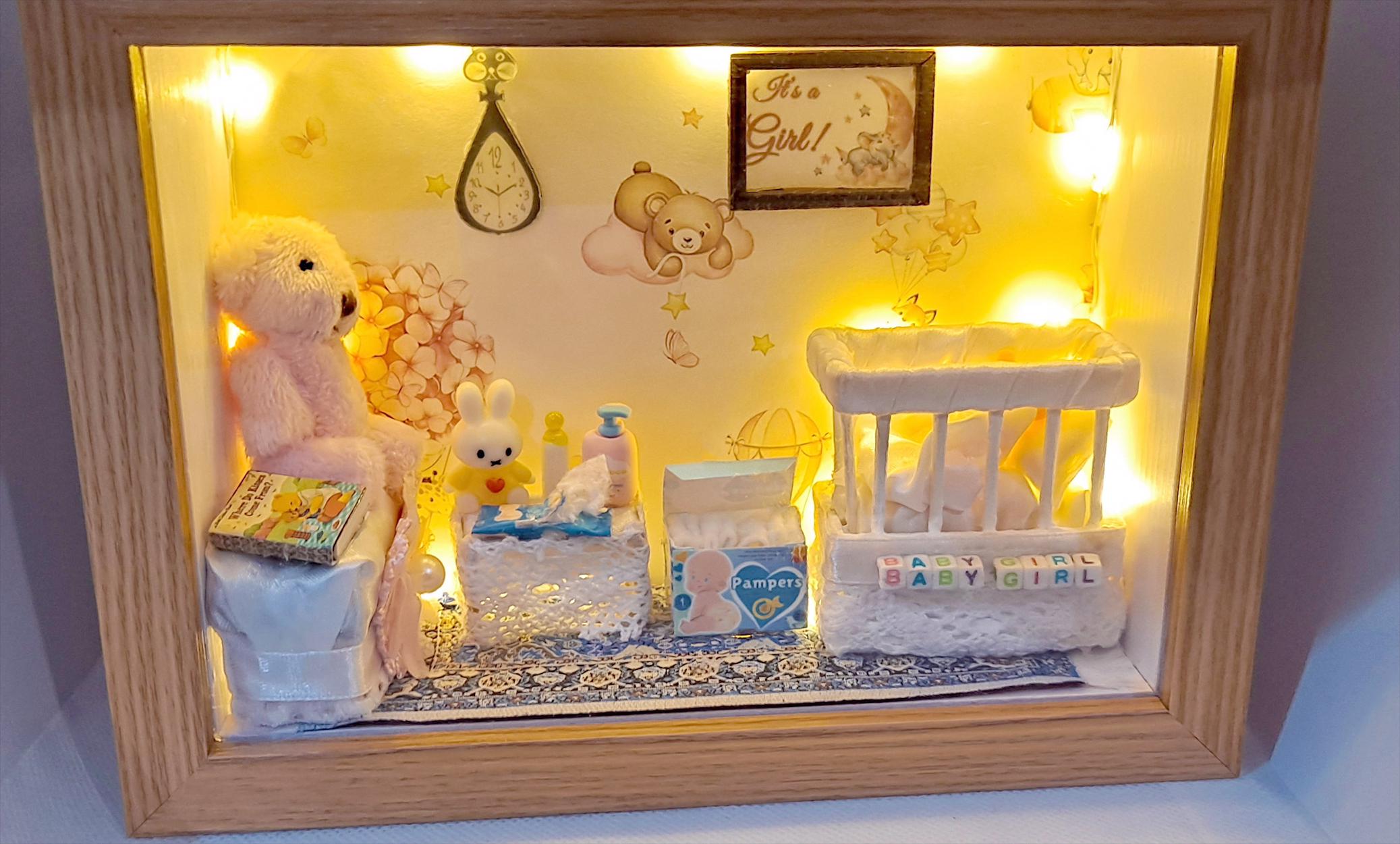 It's a Girl! Baby Girl Shower Gift (with LED Lights!) - Custom Shadowboxes Available! - Etsy