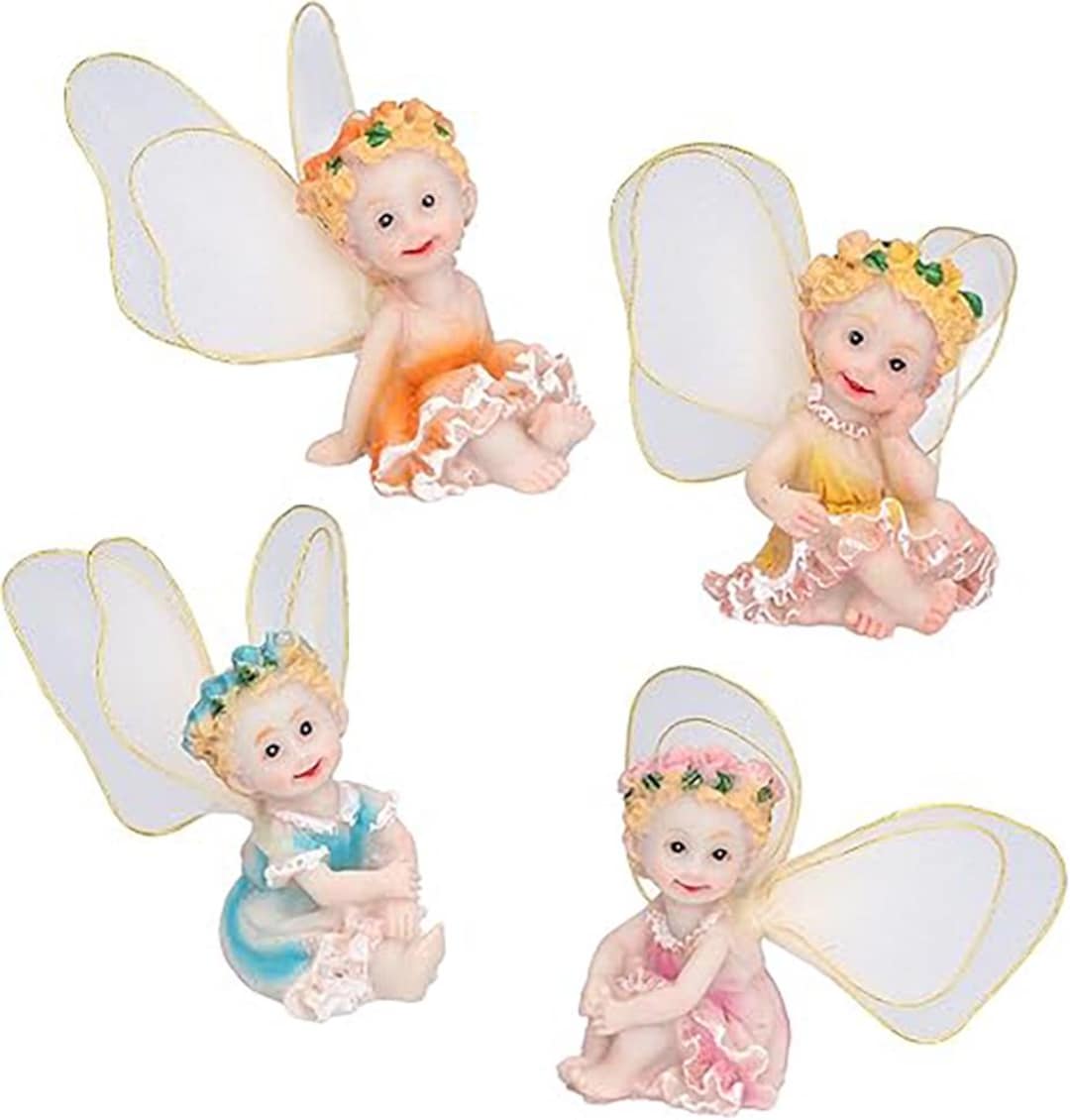 Baby Angels Figurines (set of 4) With Mesh Wings - Etsy
