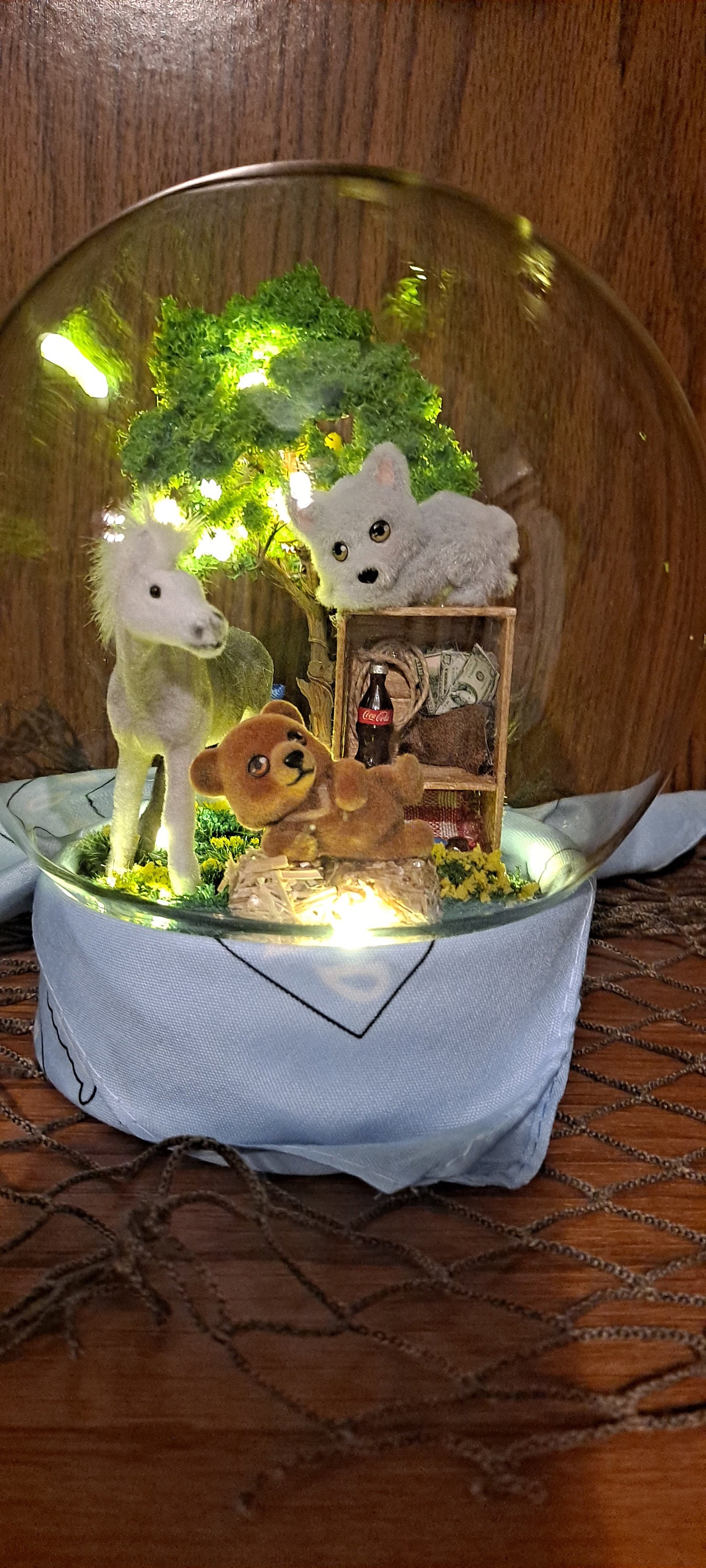 Snowglobe Horse Bear Fox Diorama - Etsy