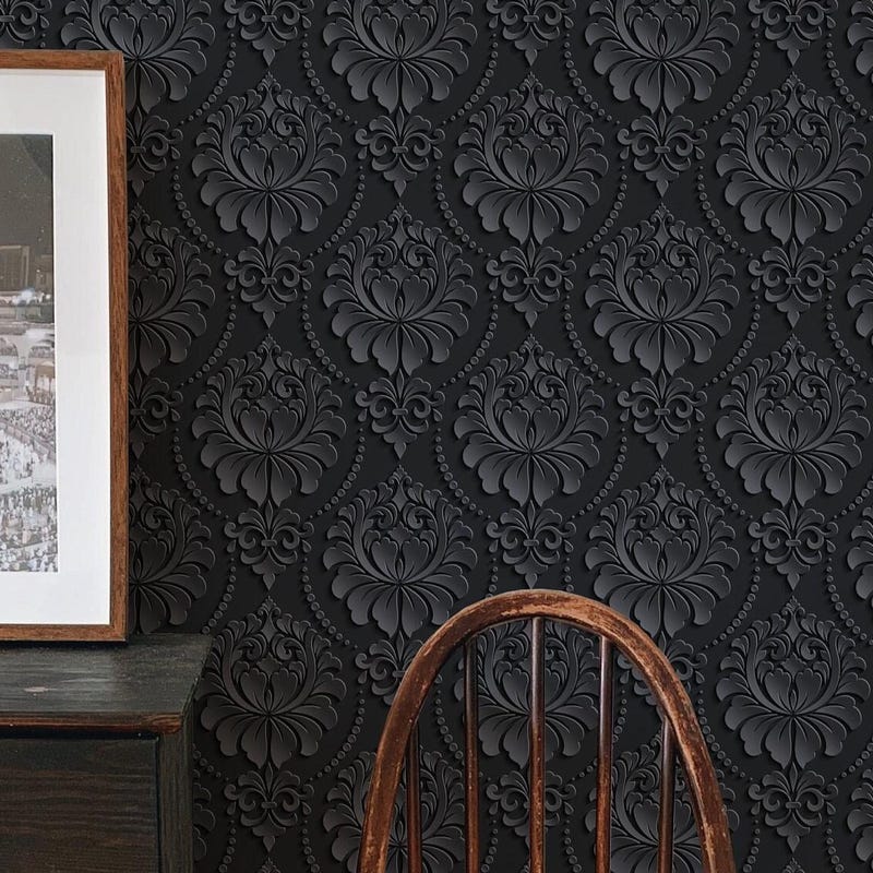 Flocked Wallpaper - Etsy