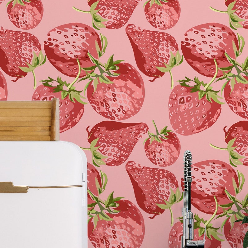 Strawberry Wallpaper - Etsy