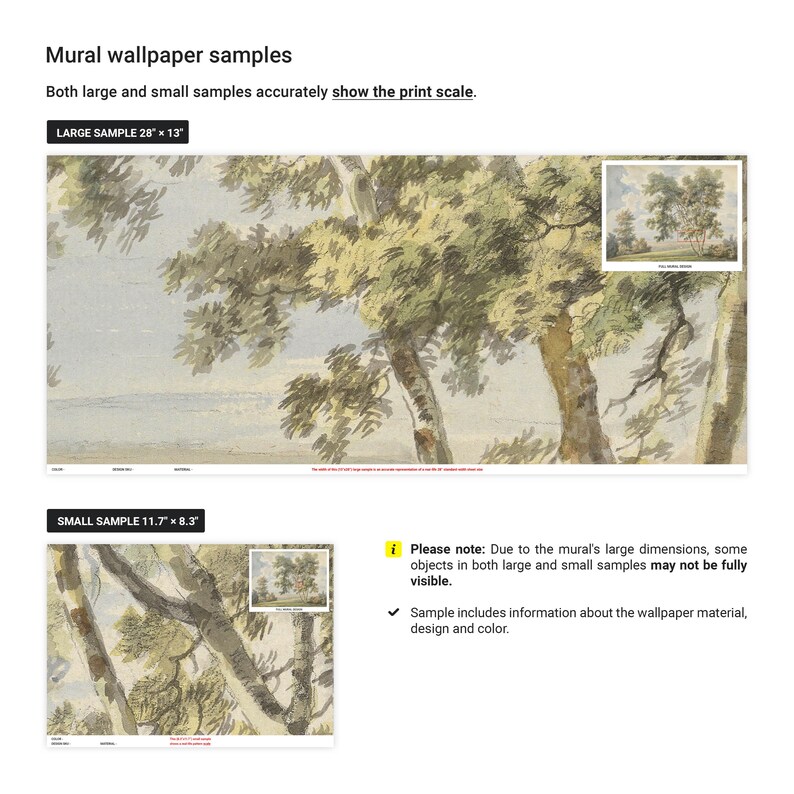 George Barret Sr. X Countryside View - Original Wall Mural (peel ...