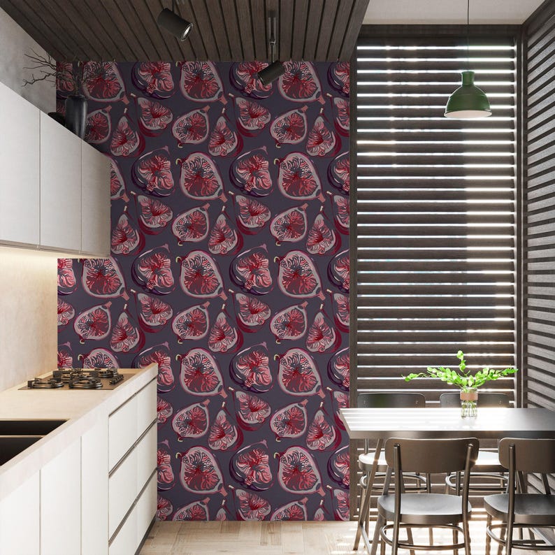 Abstract Fig Peel and Stick Wallpaper (gray Purple, Removable) - Etsy