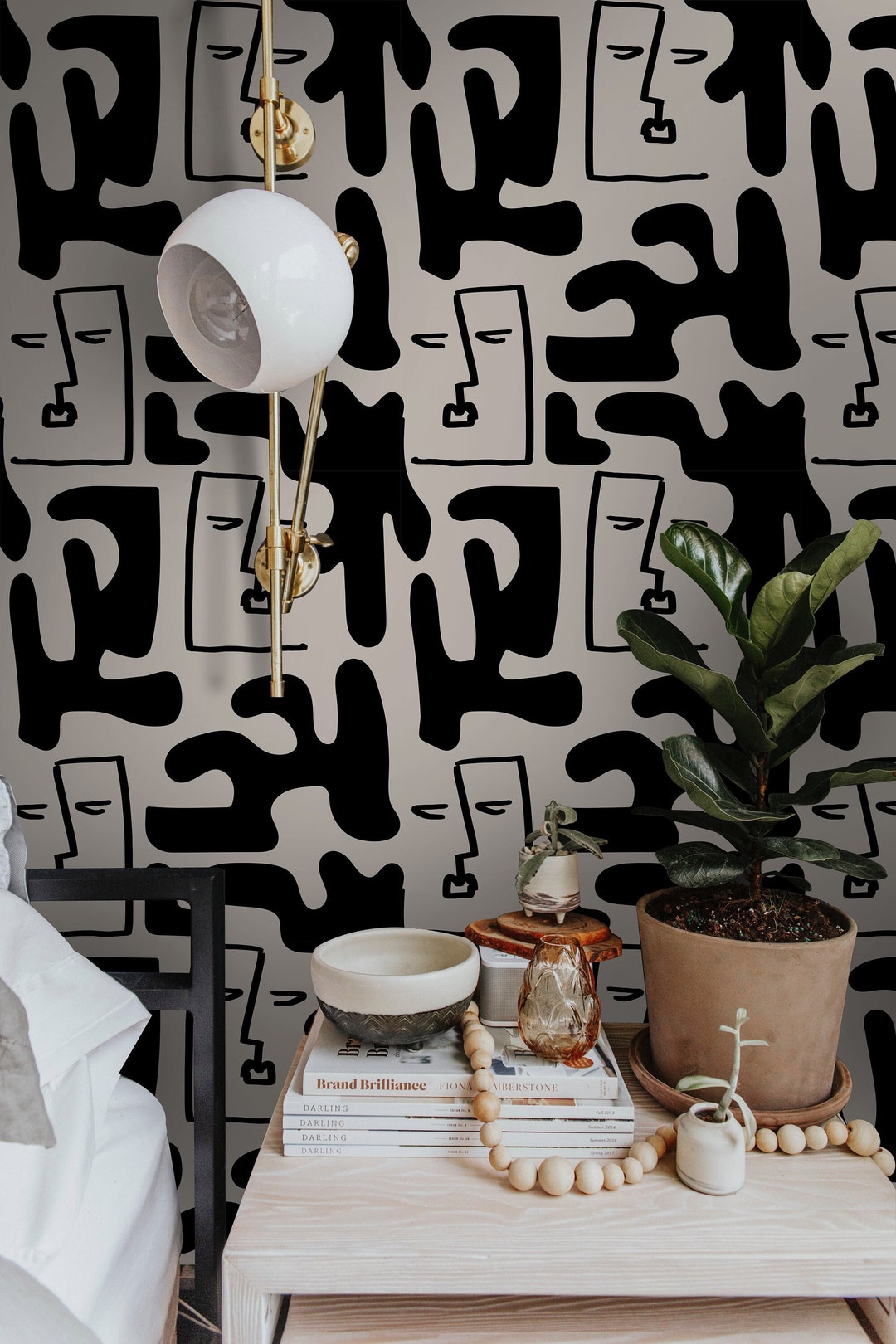 Geometric Face Wallpaper Peel&stick and Traditional Wallpaper Removable ...