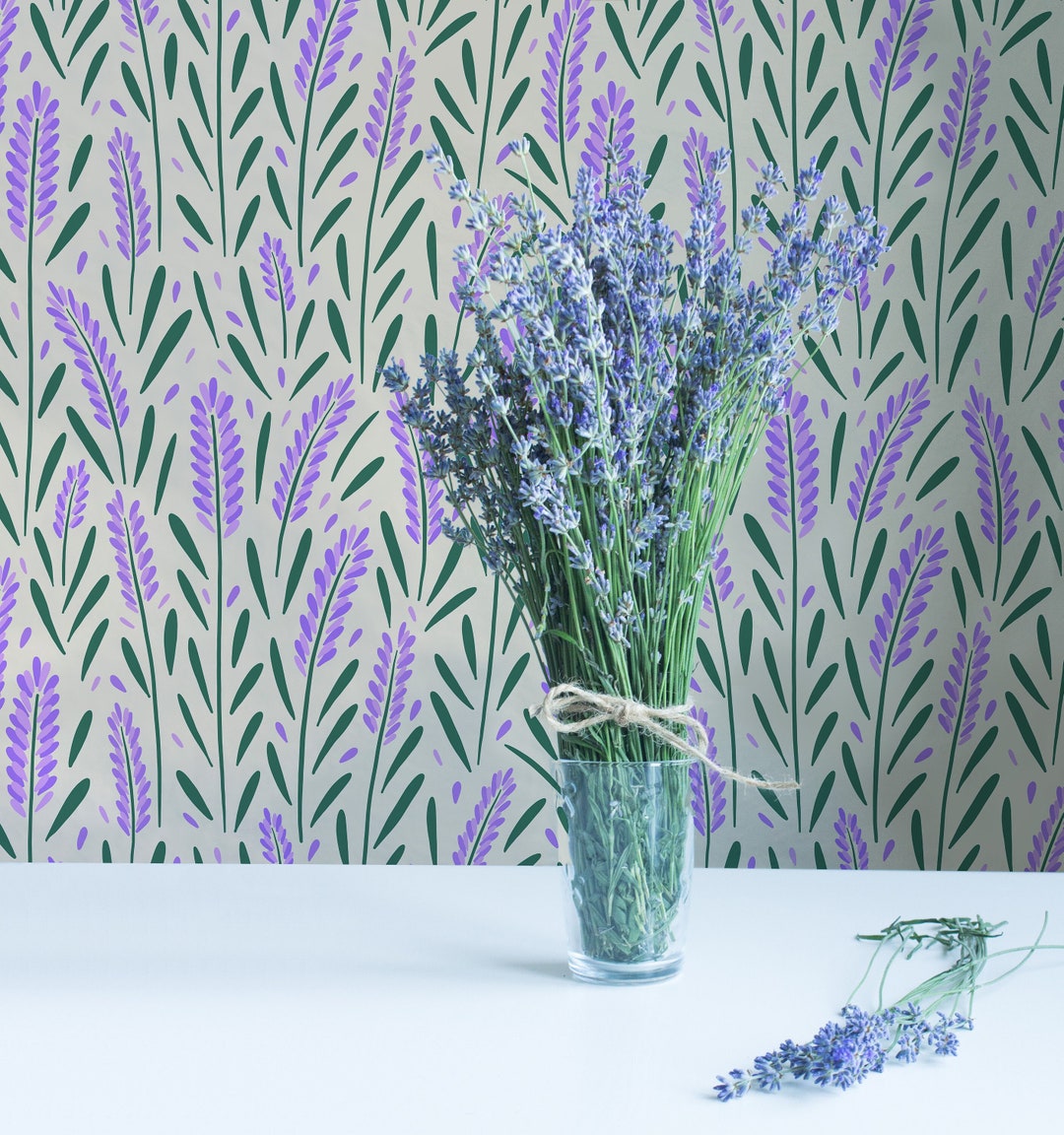 Lavender Wallpaper peel&stick and Traditional Wallpaper Removable and ...
