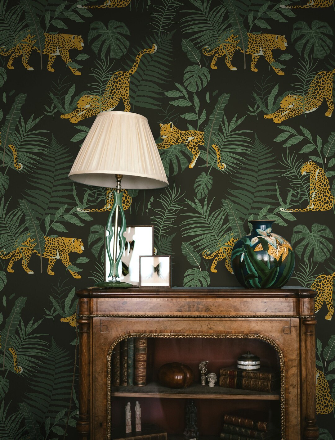 Leopards in Jungle Wallpaper Peel&stick and Traditional Wallpaper ...