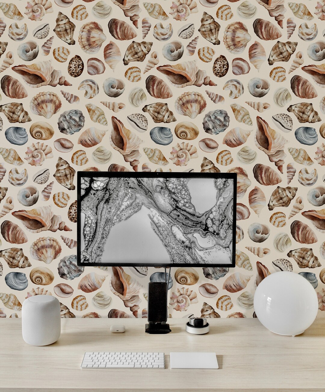 Sea Shells Wallpaper peel&stick and Traditional Wallpaper Removable and ...