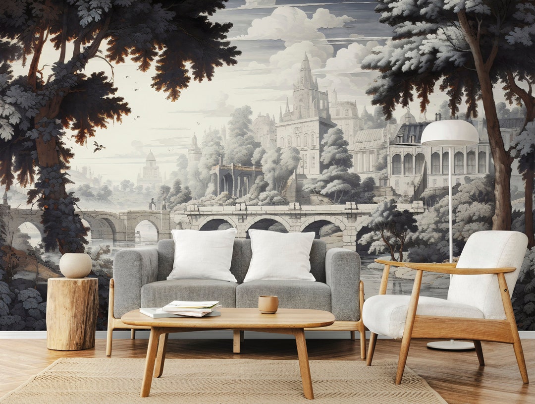 Living Room Mural Wallpaper, Prepasted and Traditional, Landscape ...