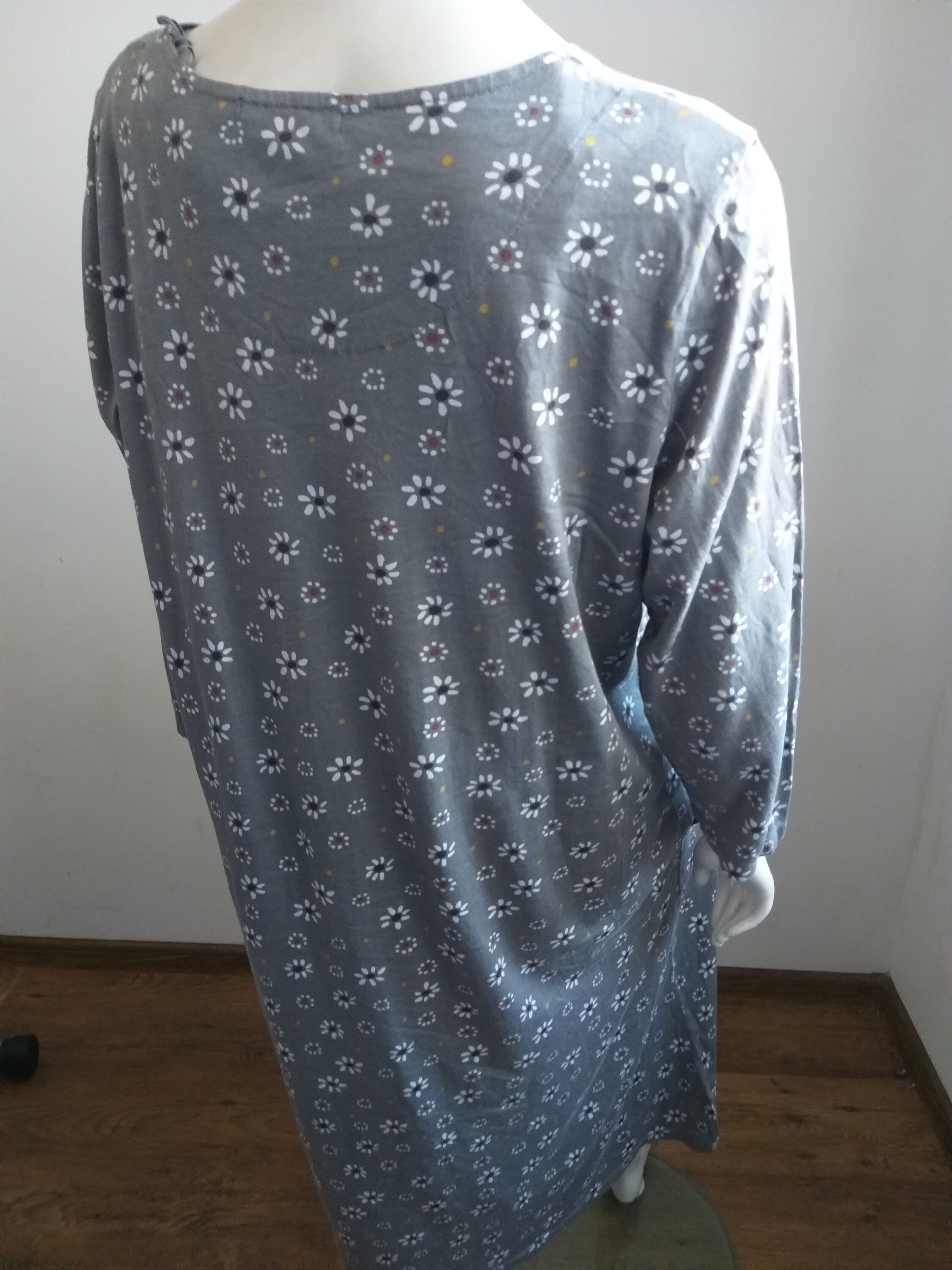 GUDRUN SJODEN Grey Floral Maxi Dress Size XL - Etsy
