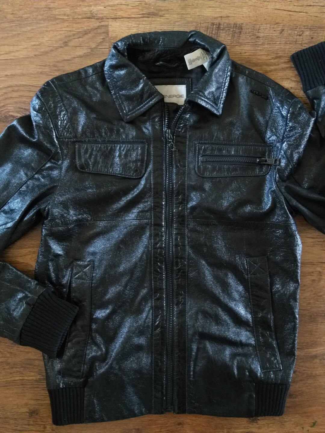 ENERGIE Men's Black Pelle Leather Jacket Size L - Etsy