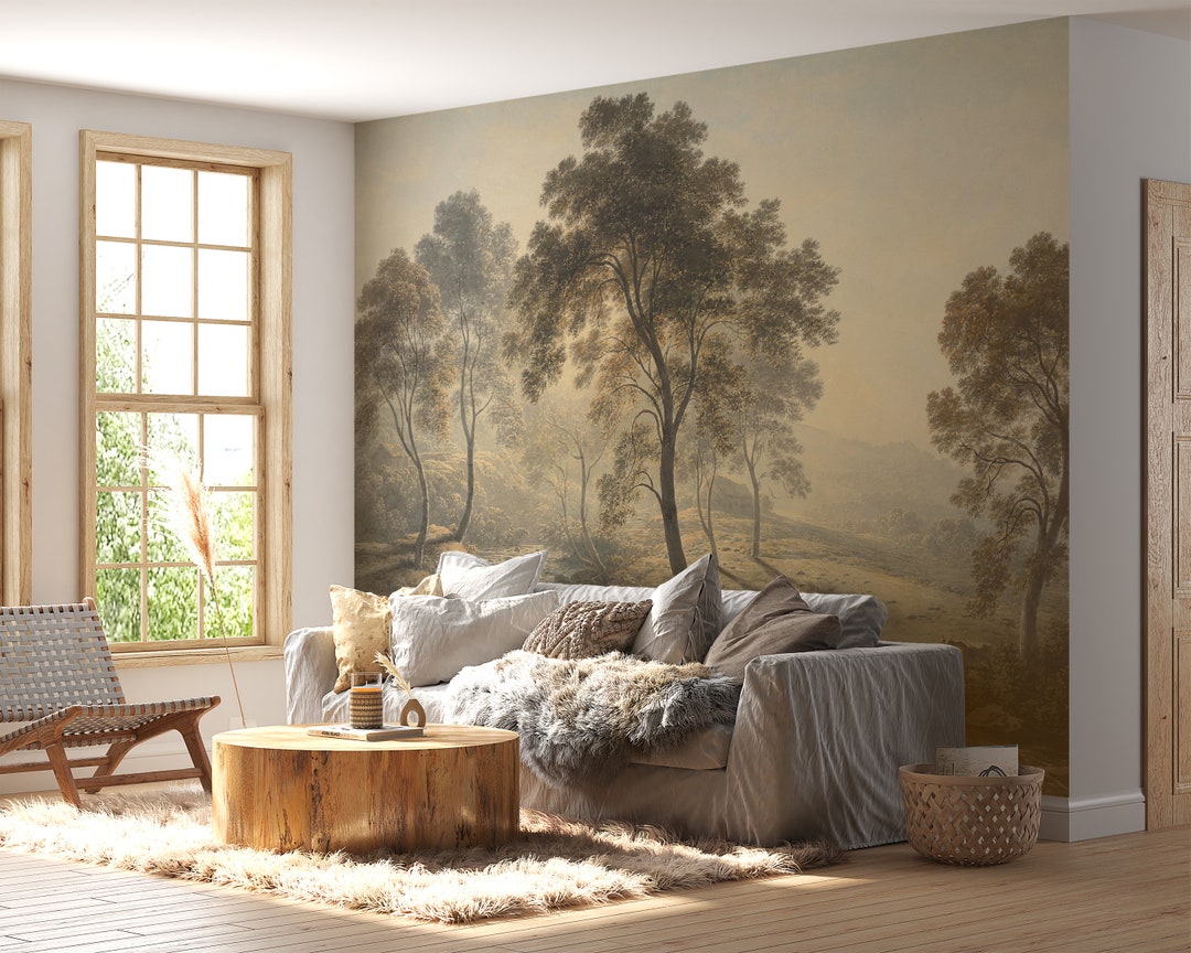 Vintage Landscape Wallpaper, Art Wall Decor, Self Adhesive Wallpaper ...