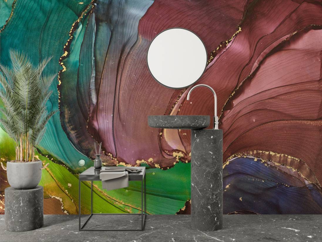 Marble Wallpaper Painting Wallpaper 3d Wallpaper Design Peel - Etsy